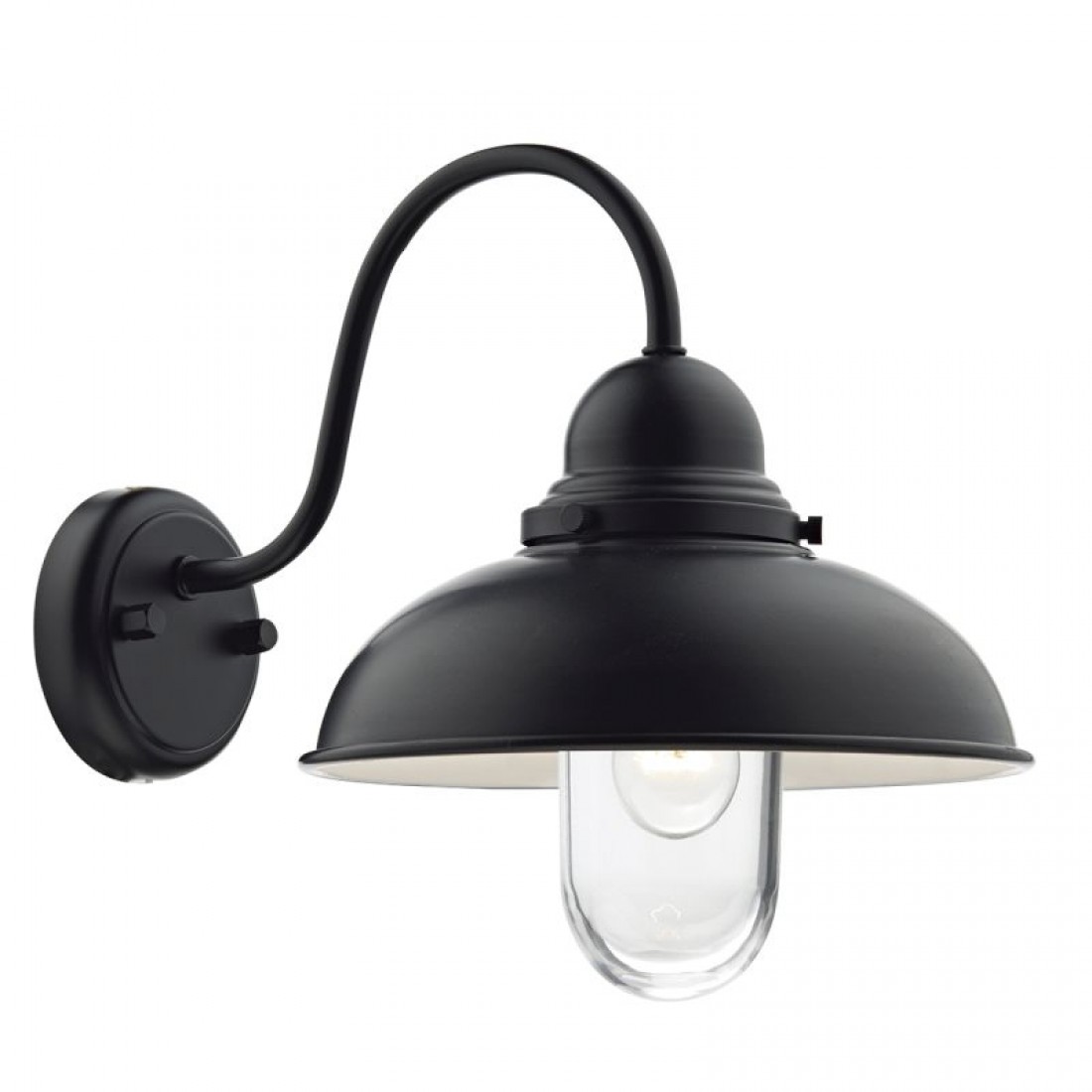 32156-003 Outdoor Matt Black Wall Lamp with Clear Glass